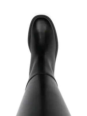 TOD'S T-buckle Leather Knee-high Boots - Black
