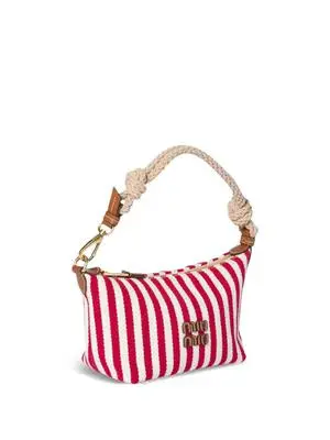 Miu Miu Cotton And Leather Pouch - Red
