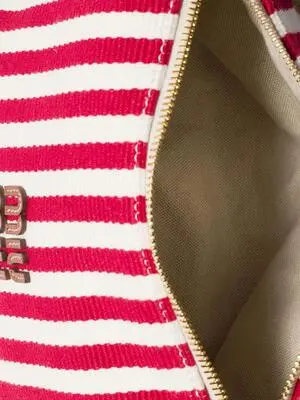 Miu Miu Cotton And Leather Pouch - Red