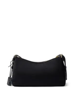 Prada Aimée Large Re-nylon And Leather Shoulder Bag With Padlock - Black