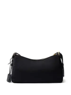 Prada Aimée Large Re-nylon And Leather Shoulder Bag - Black