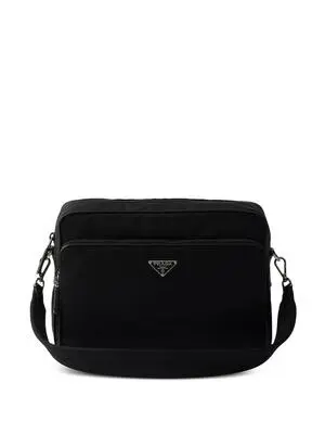 Prada Logo-plaque Nylon Messenger Bag - Black