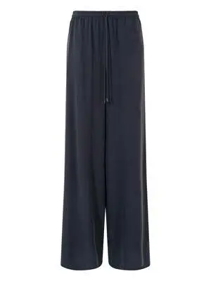 Max Mara Wide-fit Washed Silk Trousers - Blue