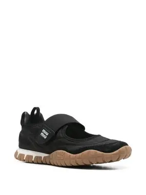 Miu Miu Tyre Technical Fabric And Suede Ballerinas
