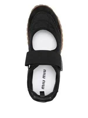 Miu Miu Tyre Technical Fabric And Suede Ballerinas