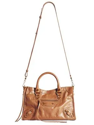 Balenciaga Leather City Bag S - Brown