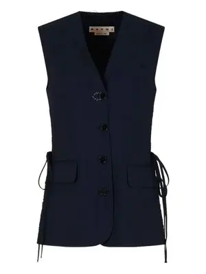 Marni Wool Waistcoat With Side Slits - Black