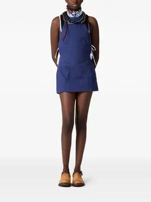 Miu Miu Garment-dyed Gabardine Mini Dress - Blue
