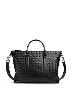 Bottega Veneta Intrecciato Soft Briefcase - Black