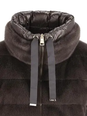 Herno Faux Fur High Neck Down Jacket