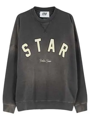 GOLDEN GOOSE Star-print Boxy Fit Crewneck Sweatshirt - Gray