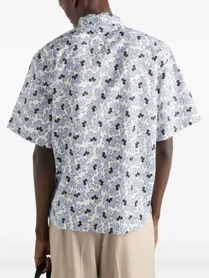 Prada Freesia-print Cotton Blend Bowling Shirt