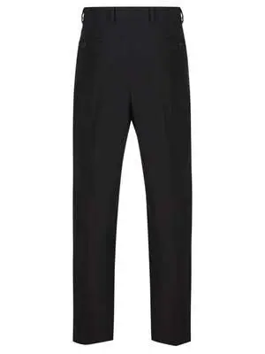 Prada Charm-detail Cotton Tapered Trousers