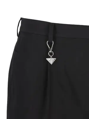 Prada Charm-detail Cotton Tapered Trousers