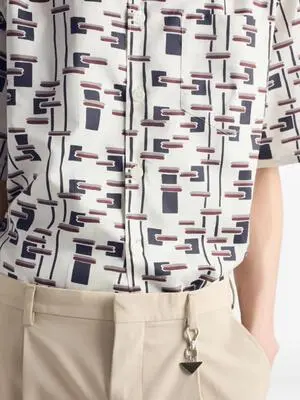 Prada Printed Cotton Blend Bowling Shirt