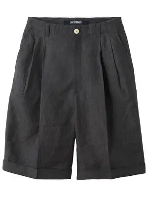 Jacquemus Le Short Pastro In Linen - Gray