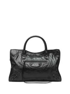 Balenciaga Le City Medium Bag In Arena Leather - Black
