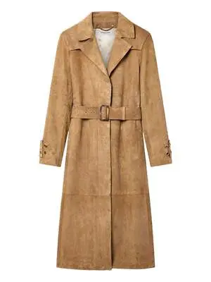 GOLDEN GOOSE Suede Trench Coat - Multicolor