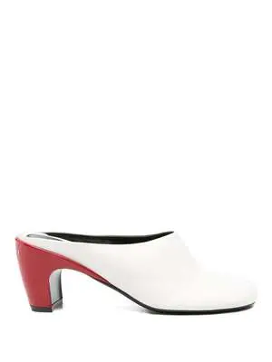 Dries Van Noten Leather Mules - White