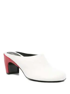 Dries Van Noten Leather Mules - White