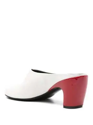 Dries Van Noten Leather Mules - White