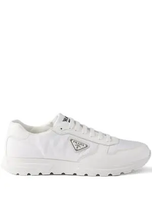 Prada Prax 01 Re-nylon And Brushed Leather Sneakers - White