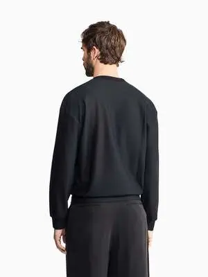 Giorgio Armani Technical Waffle Sweatshirt - Black