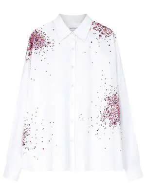 Dries Van Noten Embellished Cotton Shirt - White