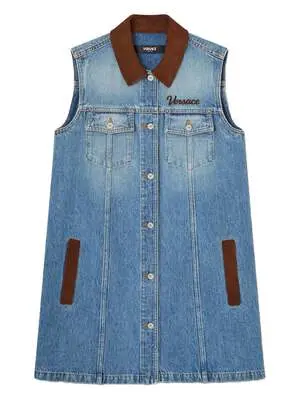 Versace Denim A-line Dress - Blue