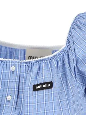 Miu Miu Plaid-pattern Popeline Mini Dress