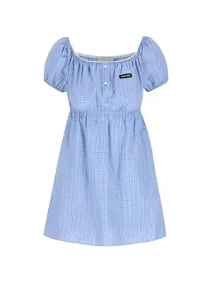 Miu Miu Plaid-pattern Popeline Mini Dress - Blue