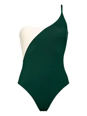 ERES ERES Tandem Two-Tone One-Shoulder Swimsuit Green
