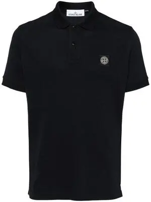 Stone Island Slim Fit Cotton Piqué Polo Shirt - Blue