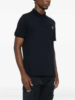 Stone Island Slim Fit Cotton Piqué Polo Shirt - Blue