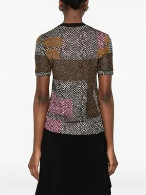 Fendi Peppered-motif Short-sleeved Jumper - Brown