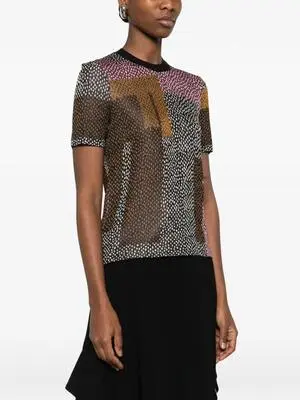Fendi Peppered-motif Short-sleeved Jumper - Brown