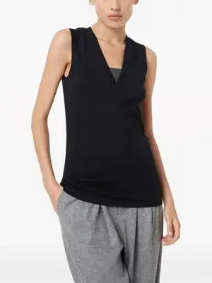 Brunello Cucinelli Stretch Cotton Jersey Tank Top - Black