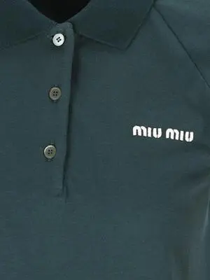 Miu Miu Two-tone Jersey Polo Shirt