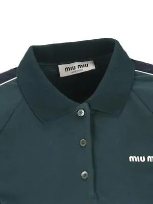 Miu Miu Two-tone Jersey Polo Shirt