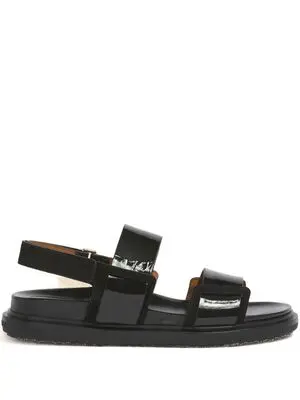 Marni Fussbett Double-strap Leather Sandals - Black
