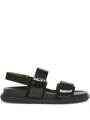 Marni Fussbett Double-strap Leather Sandals - Black
