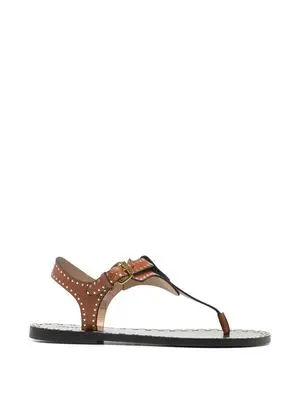 Isabel Marant Étoile Joonya Studded Flat Sandals - Brown
