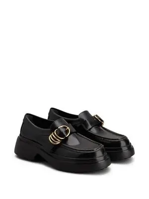 TOD'S Leather Chunky Loafers With Metal Buckle And Rings
