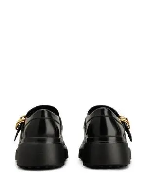TOD'S Leather Chunky Loafers With Metal Buckle And Rings