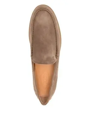 TOD'S Suede Loafers With Rubber Sole