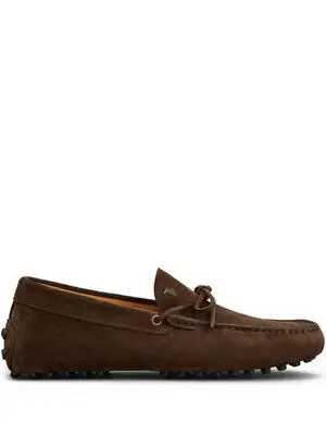 TOD'S TOD'S Suede Gommino Loafers With Tie Fastening Brown