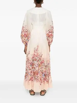 Zimmermann Awaken Plunge Maxi Dress With Separate Slip - Multicolor