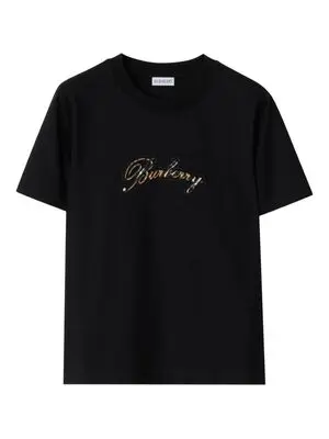 Burberry BURBERRY Cursive Logo Cotton T-Shirt Black