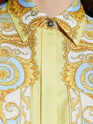 Versace Baroque-printed Silk Shirt - Blue