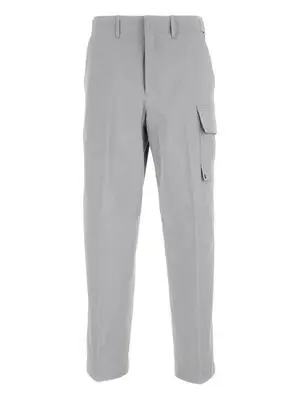 Fendi Gabardine Cargo Trousers With Large Patch Pocket - Gray